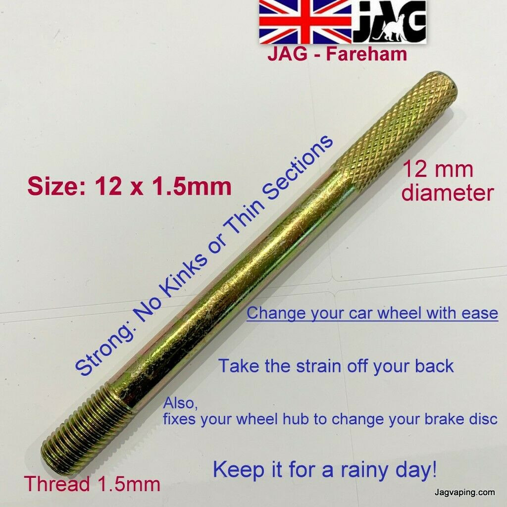 M12x1.5 Alloy wheel alignment guide tool, mount hanger pin, wheel lug bolt