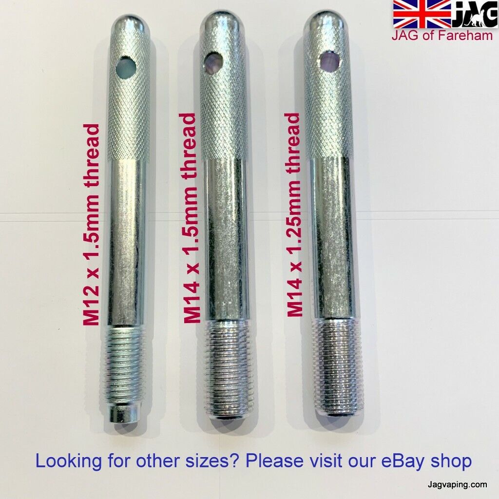 M14x1.25 Alloy wheel alignment guide tool, mount hanger pin, wheel lug bolt