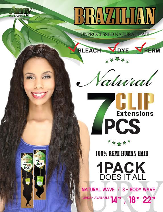 Wavy human hair clip-in extension Amy clip twist 14/18