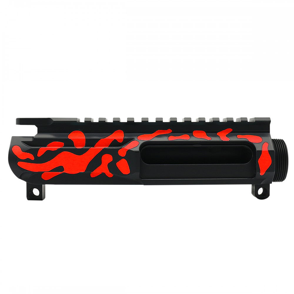 AR-15 Cerakote Red & Black Camo Upper Receiver