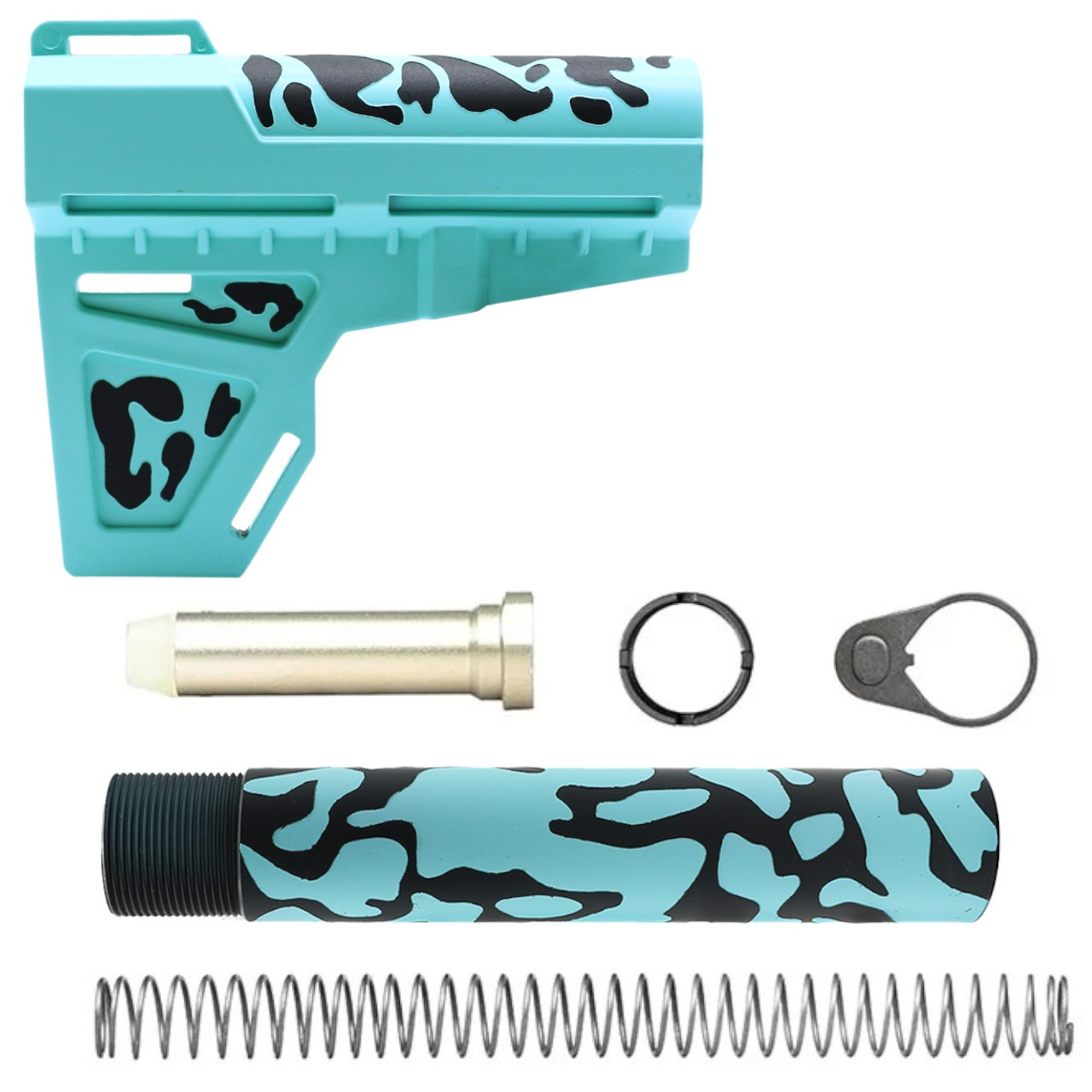 AR-15 Custom Cerakote Robins Egg Blue Camo Shockwave Pistol Stabilizer