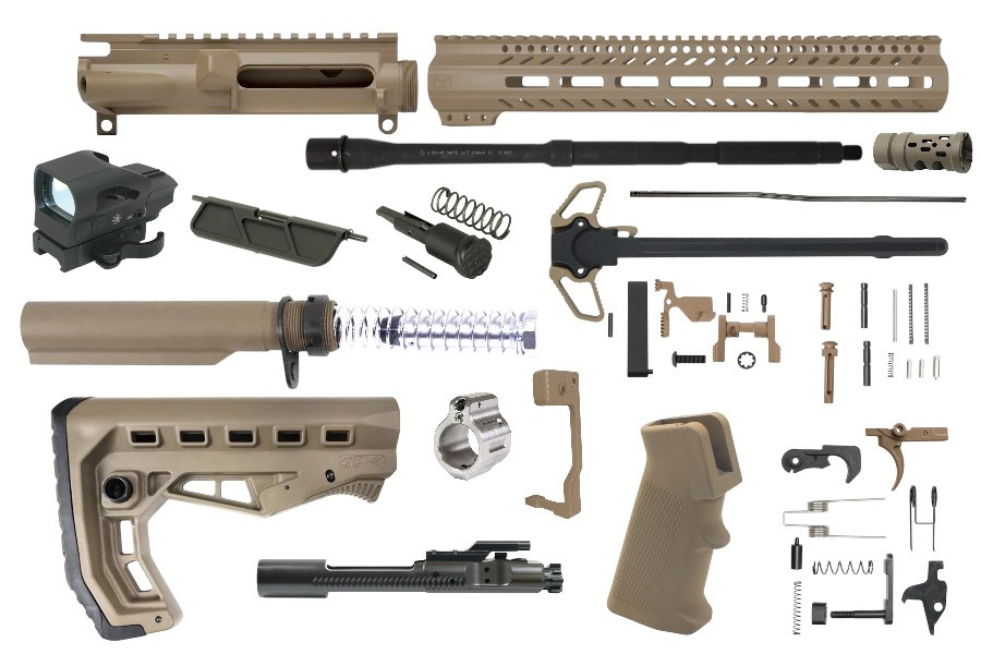 AR-15 5.56 16" Flat Dark Earth FDE Ultimate Rifle Complete Build Kit
