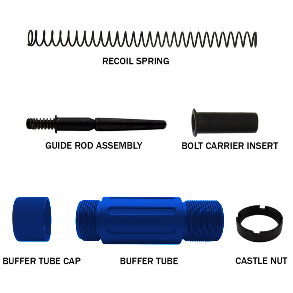 AR-15 Cerakote Blue Flame Complete Compact Buffer Tube 3.5''