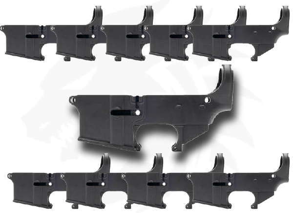 10 Pack AR-15 80% Black Anodized Lower Receiver