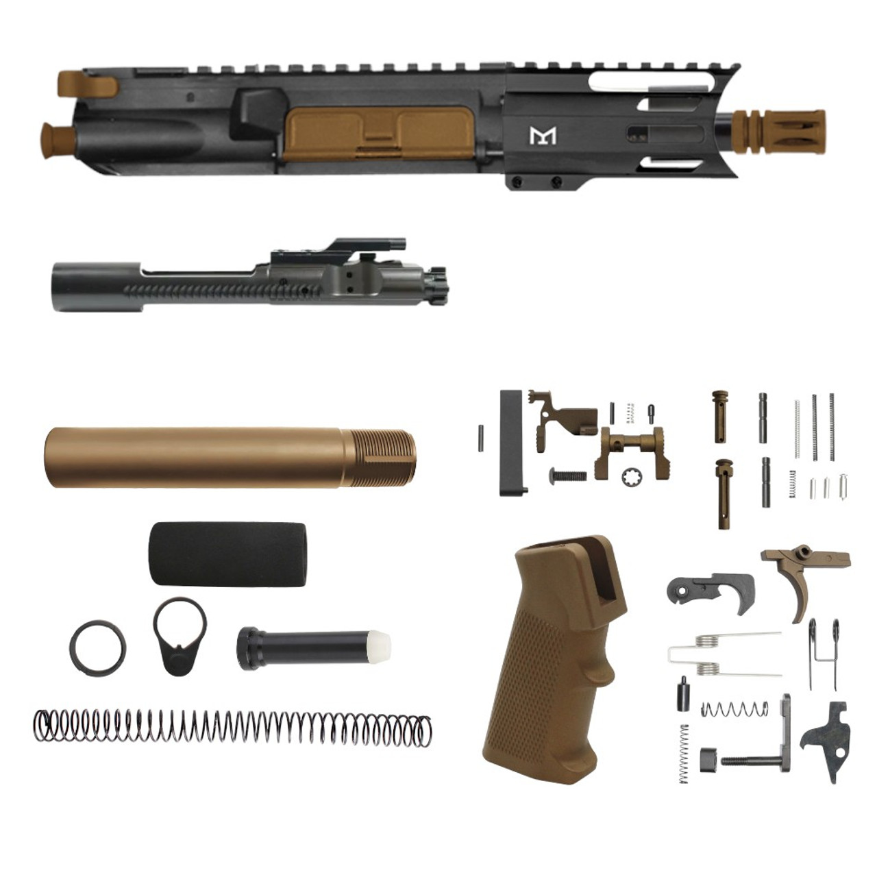 Tiger Rock AR-15 Burnt Bronze 5" Complete Pistol Kit