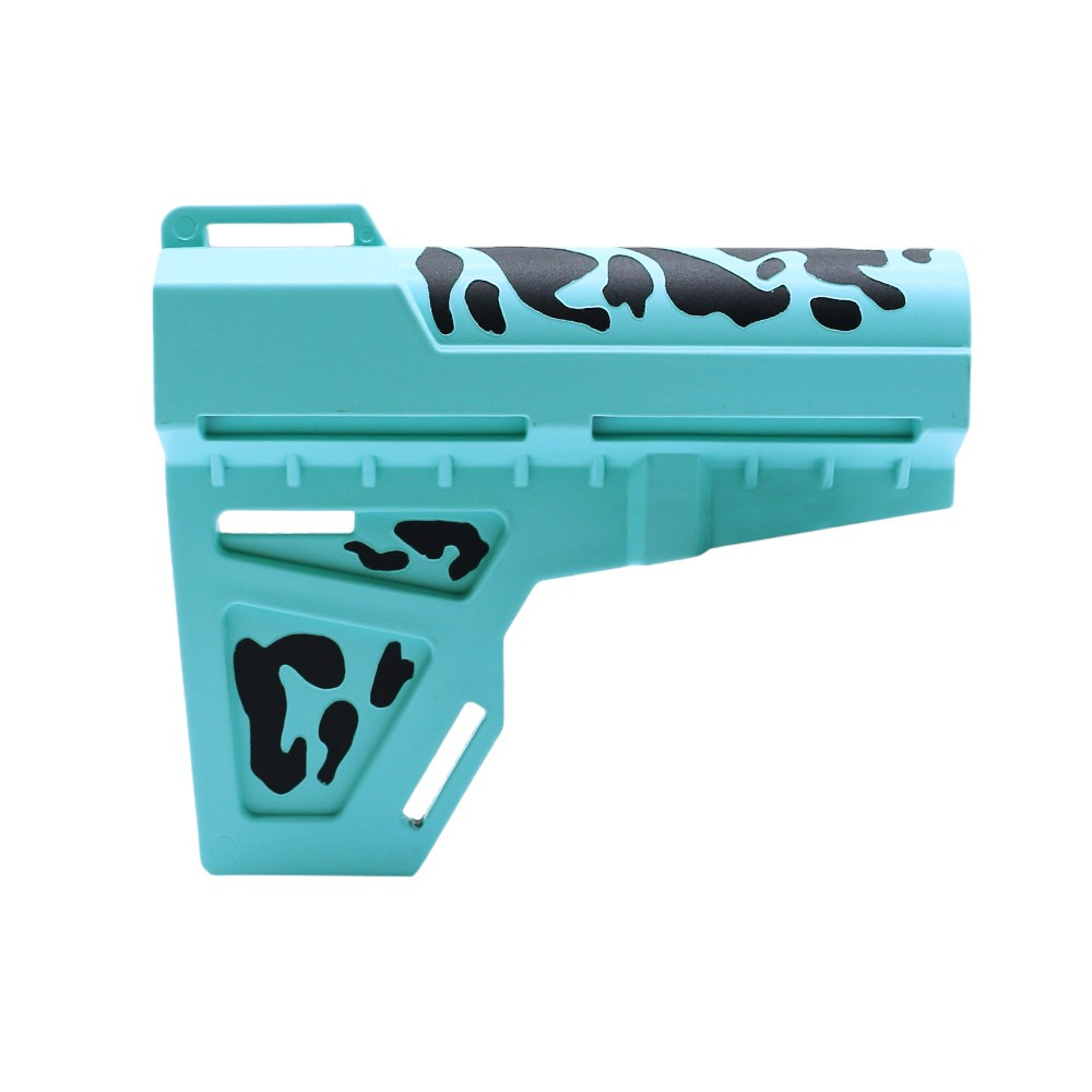 AR-15 Custom Cerakote Robins Egg Blue Camo Shockwave Pistol Stabilizer