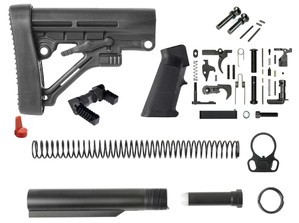 AR-15 Omega Stock Ambi Mil Spec Lower Parts Build Kit
