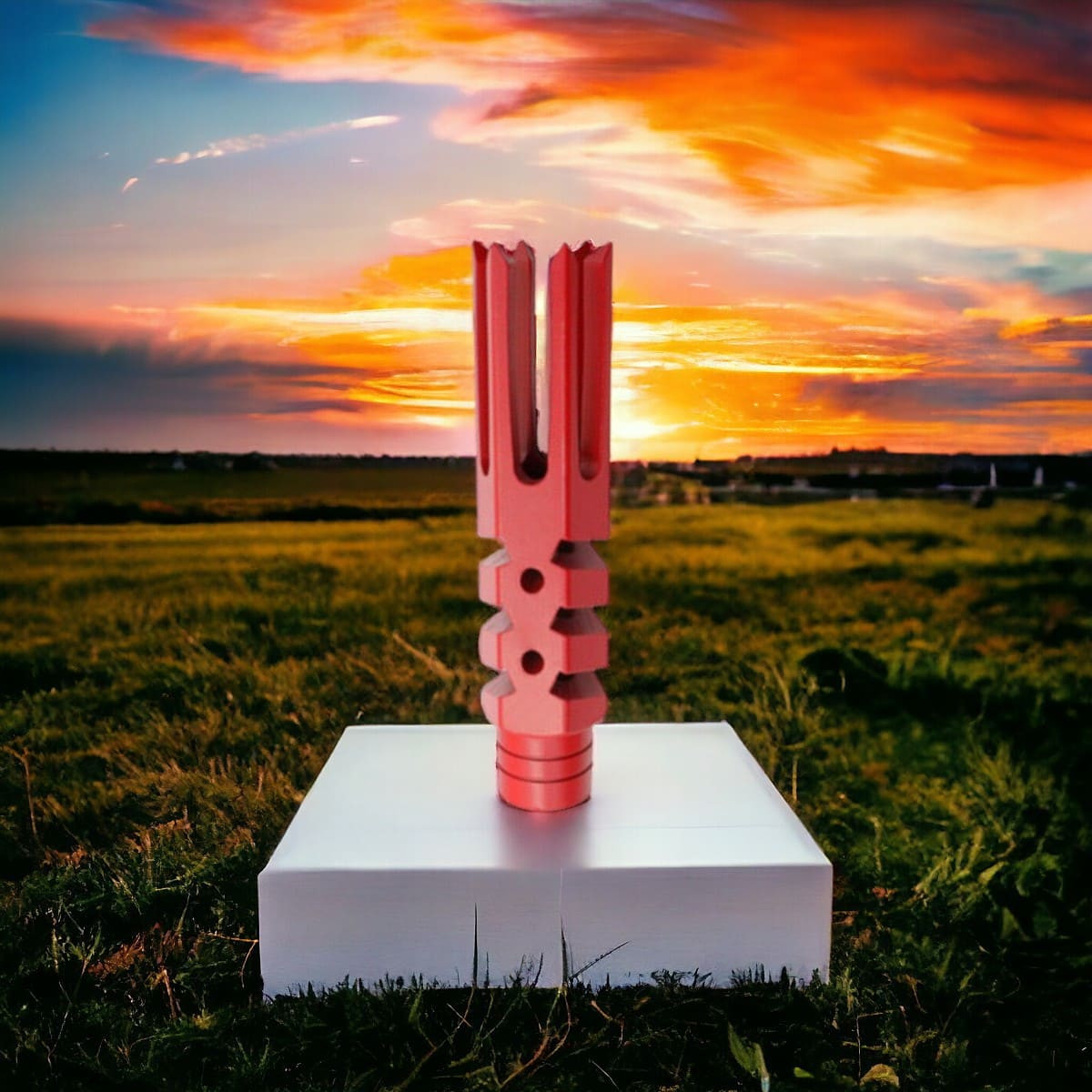 AR-15 Red Cerakote 4" Zombie Slayer Muzzle Brake