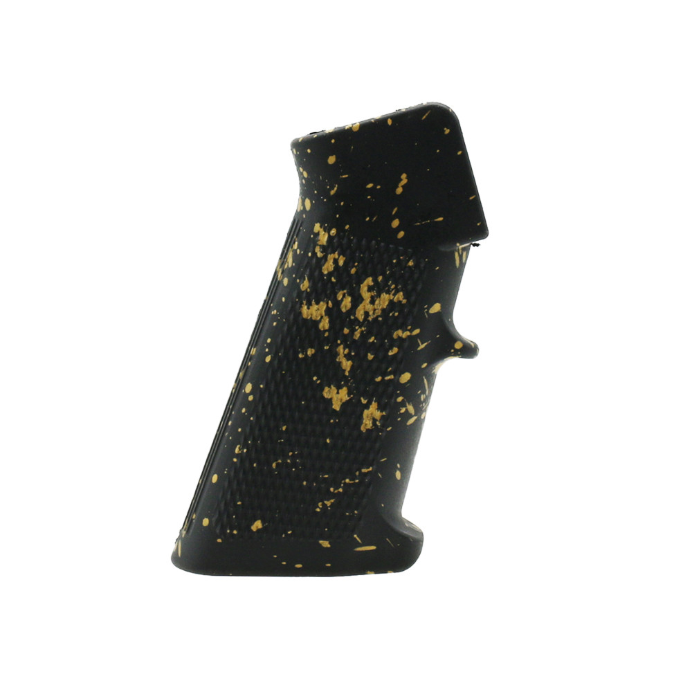 AR-15 Cerakote Black Gold Splattered A2 Grip