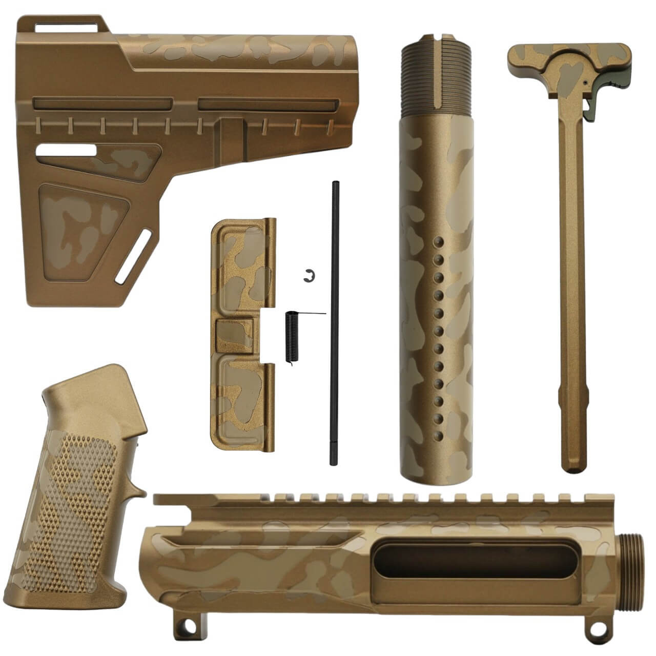 AR-15 Custom Cerakote FDE/BB Camo Furniture Set
