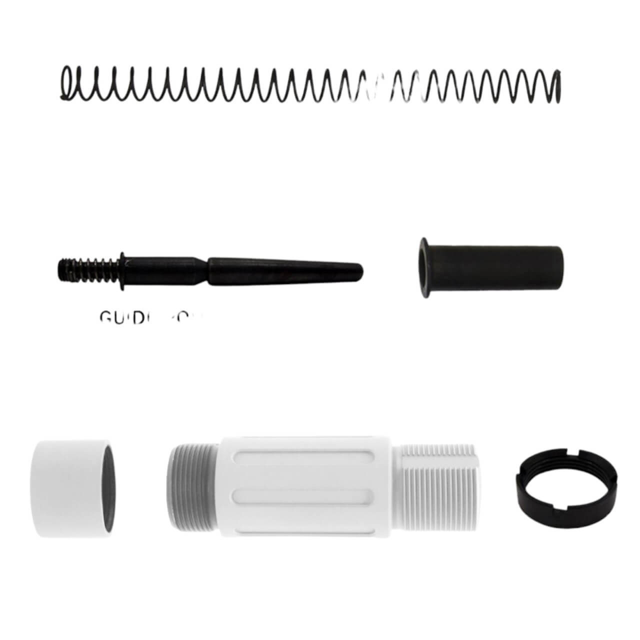 AR-15 Cerakote White Complete Compact Buffer Tube 3.5''