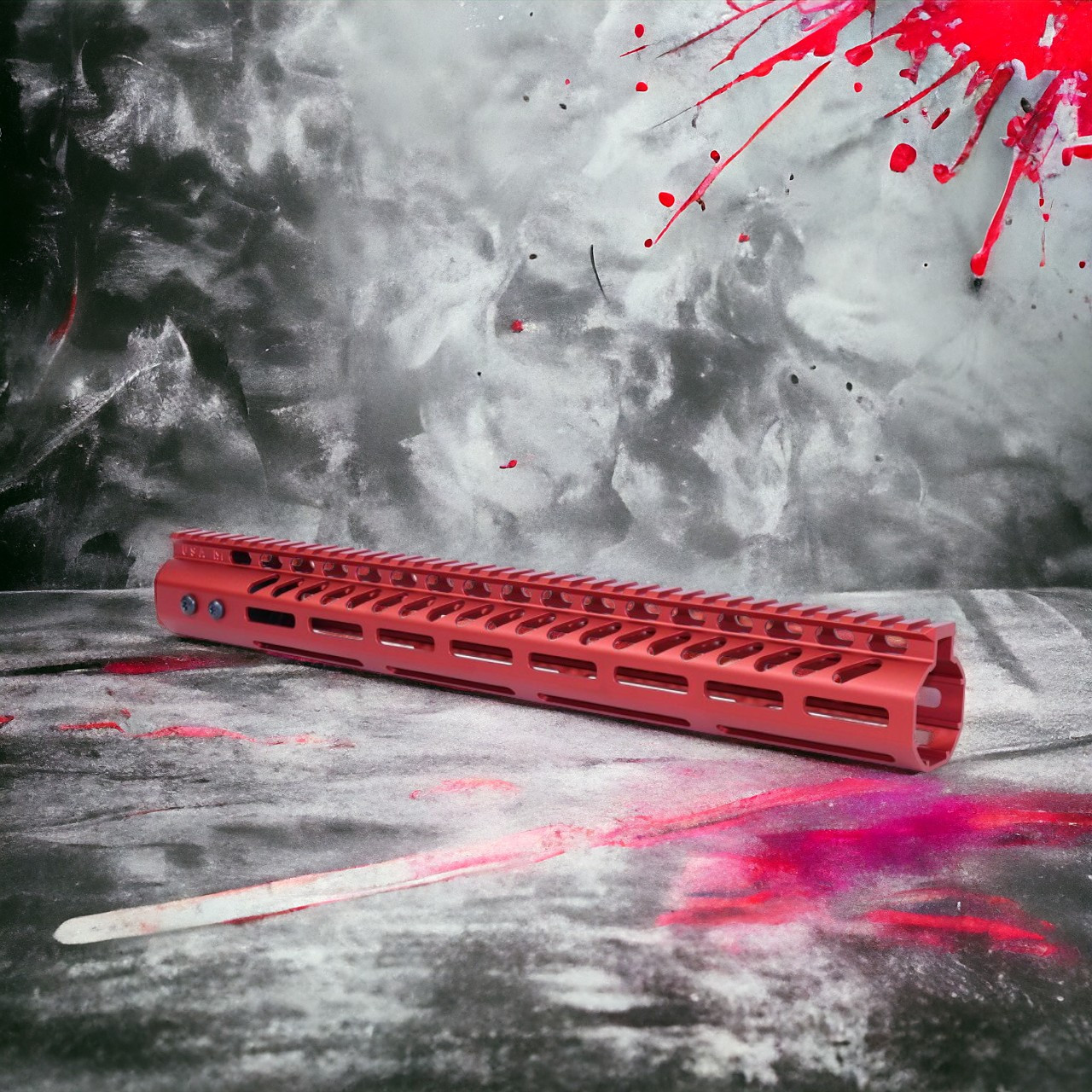.308 15″ Lightweight Anodized Red MLOK With Monolithic Top Rail