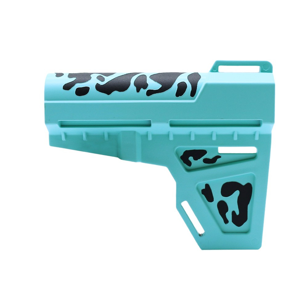 AR-15 Custom Cerakote Robins Egg Blue Camo Shockwave Pistol Stabilizer