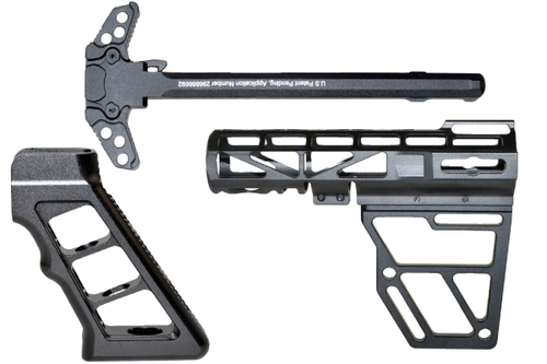A1Armory AR15 BCG, Tactical Skeletonized Grip w Charging Handle Bundle