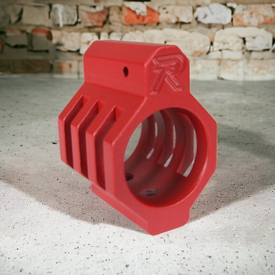 AR-15 Red Caged Skeletonized .750 Gas Block