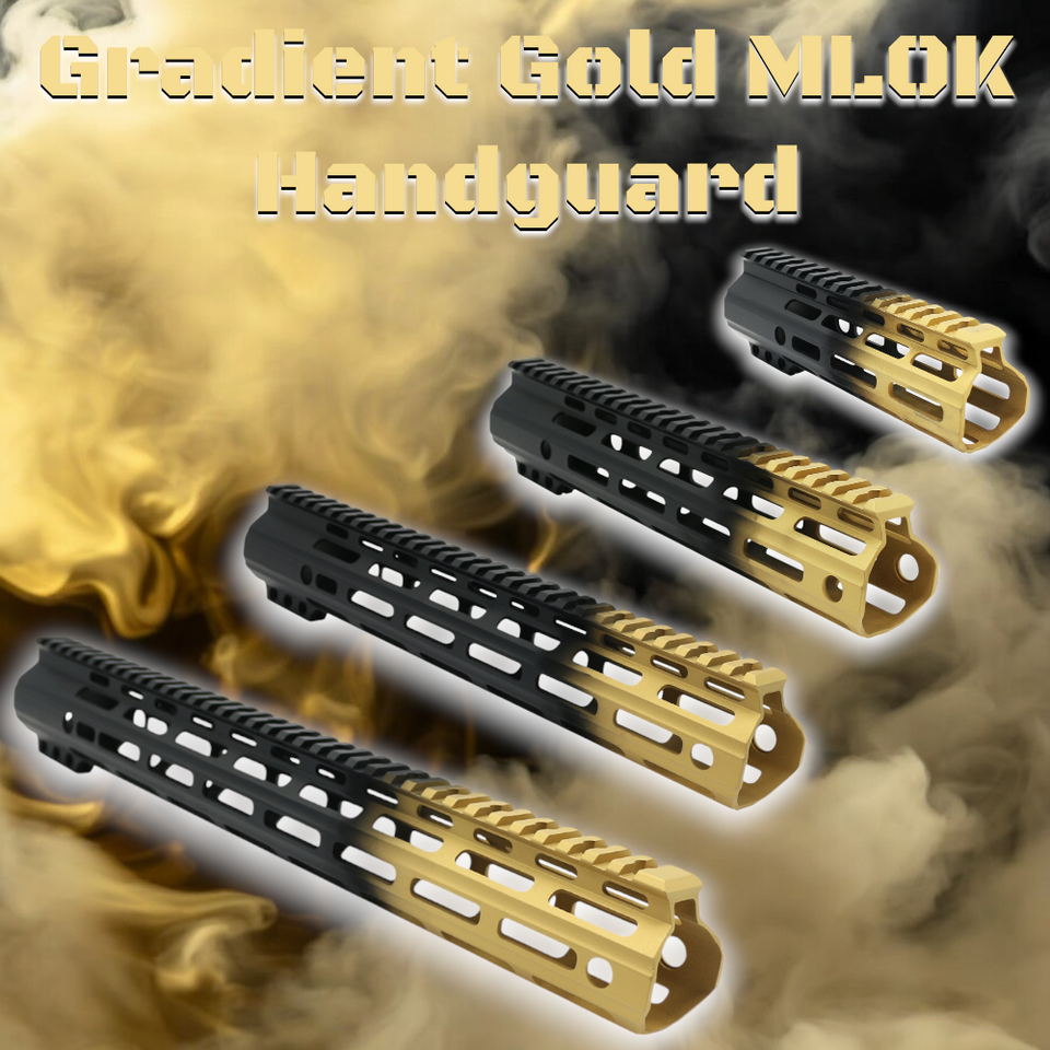 AR-15 15" Custom Black/Gold Gradient MLOK Handguard