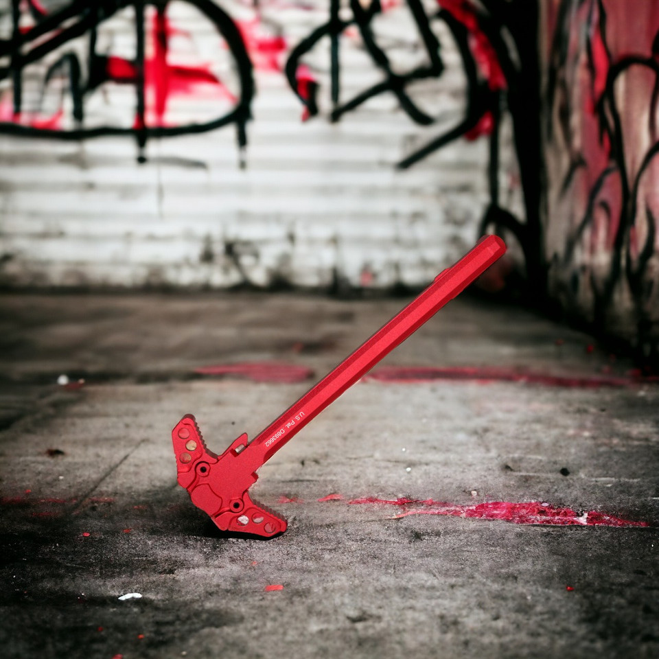 AR-15 Red Holy Ambidextrous Charging Handle