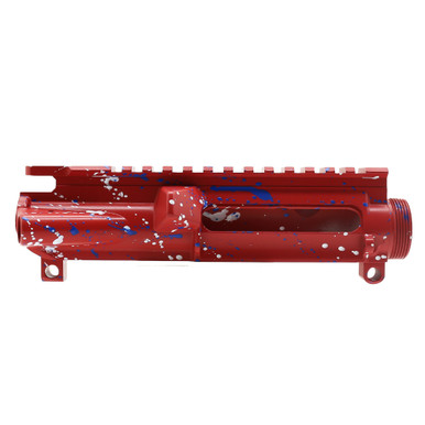 AR15 Custom Cerakote Red USA Splatter Upper Receiver