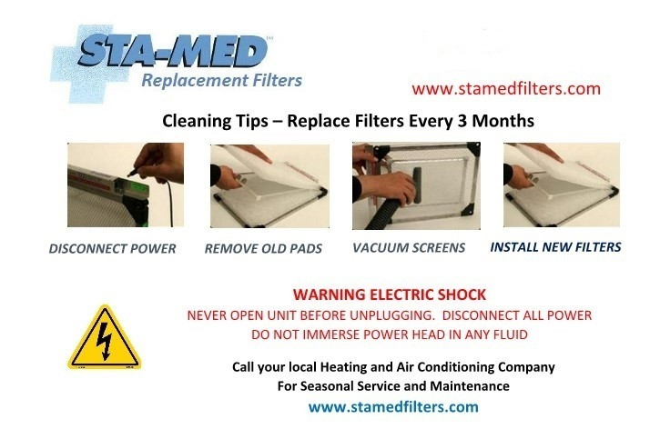 SM2025 Sta-Med Electronic Air Cleaner Replacement Pads - 3 Changes ...