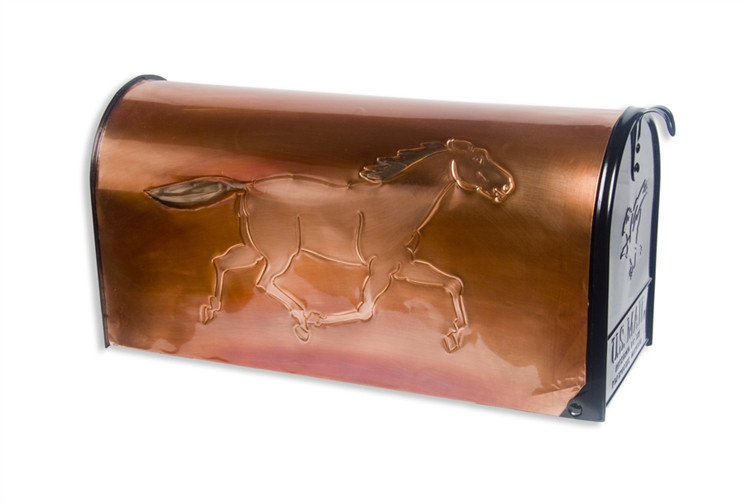 Rural Graceful Runner Copper Mailbox at Weathervanes of Maine