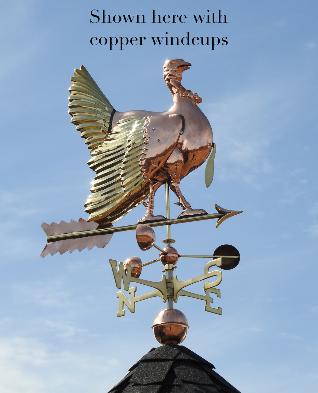 Strutting Turkey With Brass Accents Weathervane at Weathervanes of Maine