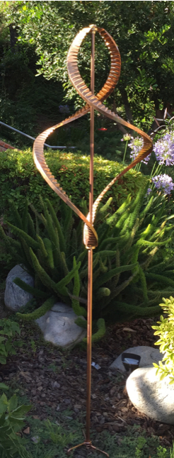 Kinetic Copper Ficus Wind Spinner at Weathervanes of Maine