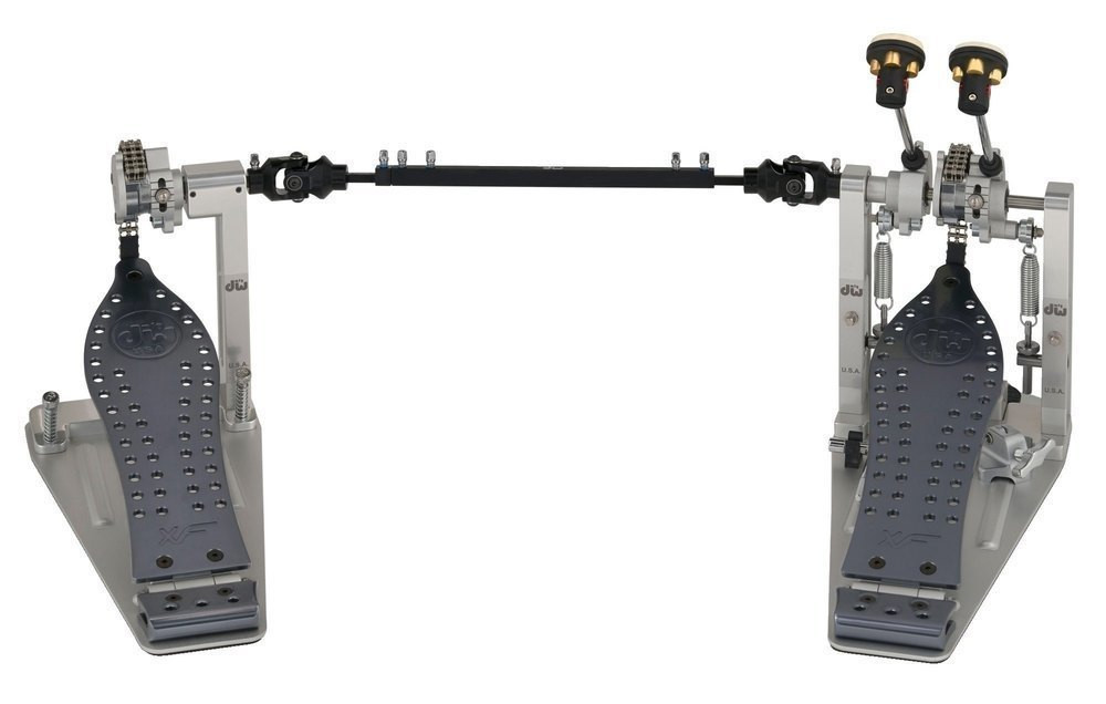 DW Machined Chain Drive Double Kick Pedal with Extended Footboard ...