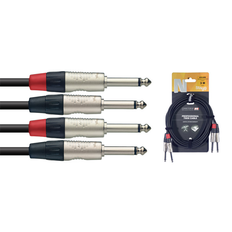 Stagg SGC3DL 3m unbalanced jack to jack cable - Absolute Music