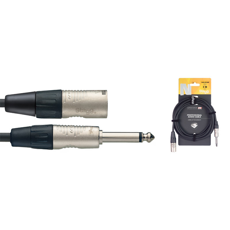 Stagg SGC3DL 3m unbalanced jack to jack cable - Absolute Music
