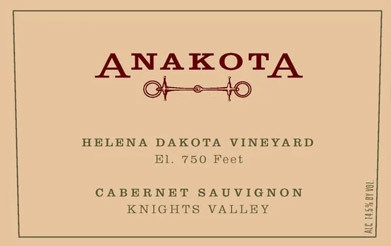 Anakota Cabernet Sauvignon Knights Valley Helena Dakota Vineyard 2019 ...