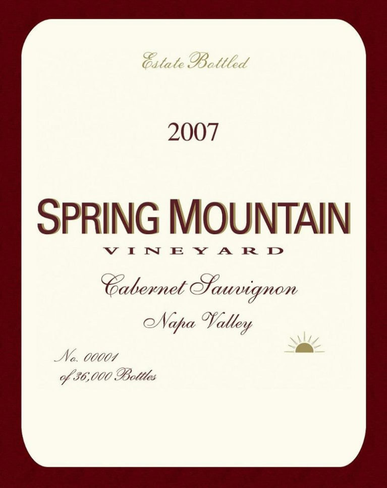 Spring Mountain Vineyard Cabernet Sauvignon Napa Valley 2007 1.5L ...
