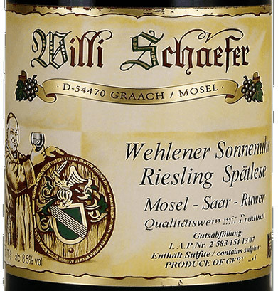 Schaefer/Willi Riesling Spätlese Wehlener Sonnenuhr 2021 - Woodland ...