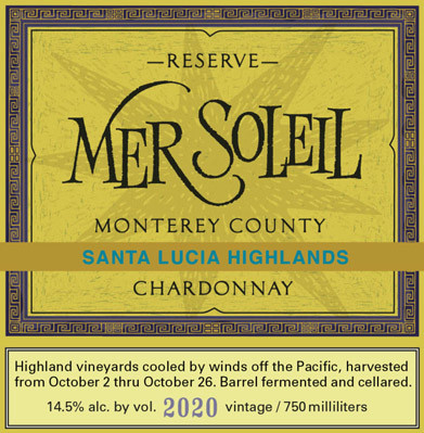 Mer Soleil Chardonnay Santa Lucia Highlands Reserve 2020 - Woodland ...