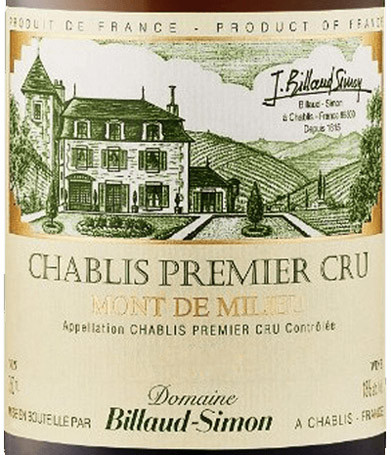 Billaud-Simon Chablis 1er cru Mont de Milieu 2020 - Woodland Hills Wine ...