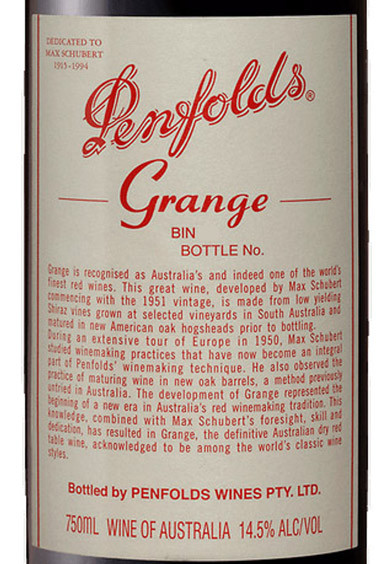 Penfolds Shiraz South Australia Grange 2018 - Woodland Hills Wine Company