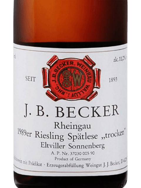 J.B. Becker Riesling Spätlese Eltviller Sonnenberg 2021 - Woodland ...