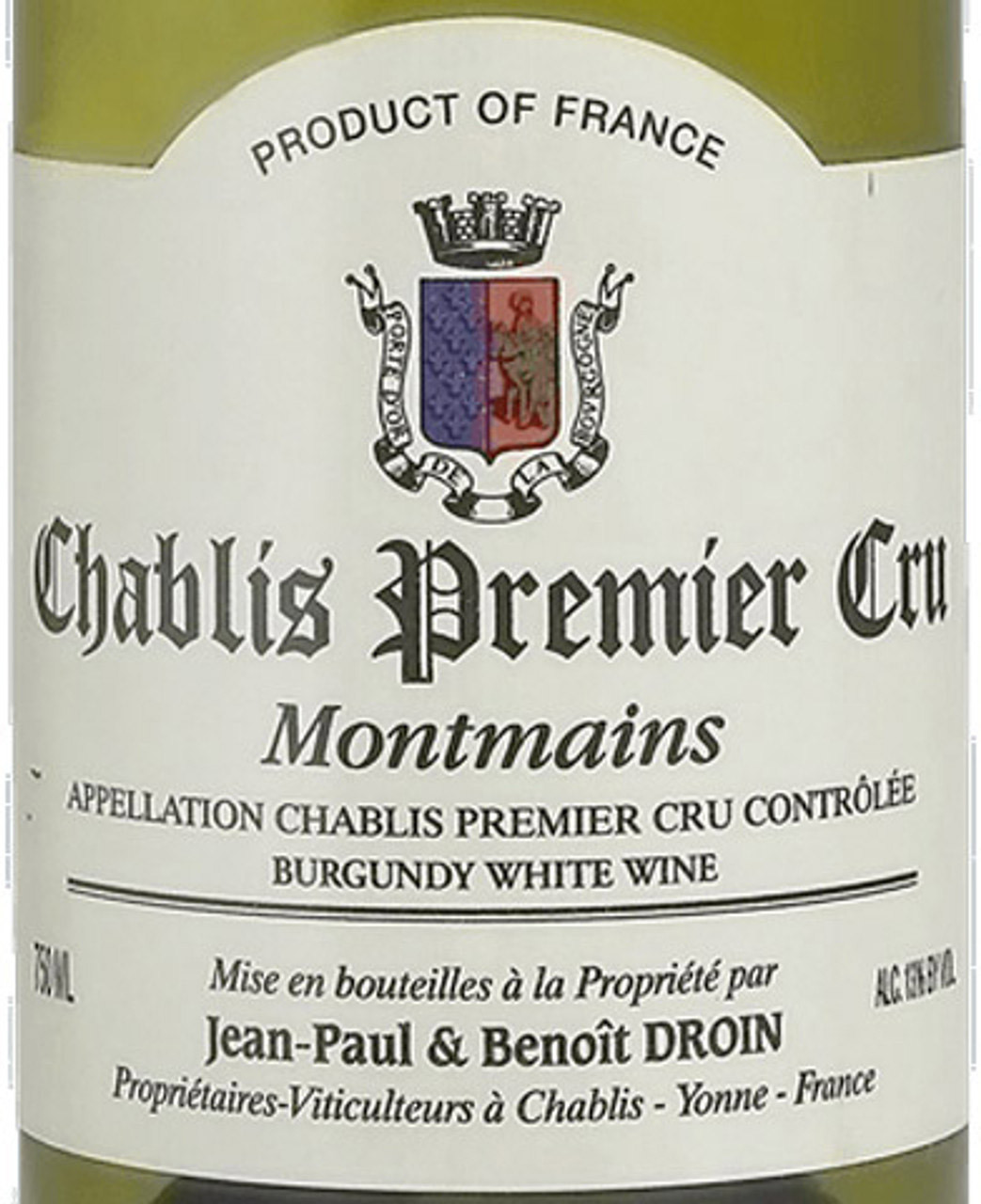 Droin Chablis 1er cru Montmains 2022 - Woodland Hills Wine Company