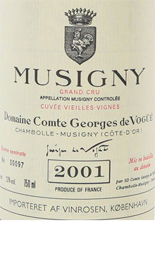 Vogüé Musigny Vieilles Vignes Grand Cru 2001 - Woodland Hills Wine Company