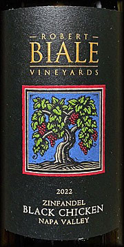 Biale Zinfandel Napa Valley Black Chicken 2022 - Woodland Hills Wine ...