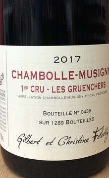 Felettig Chambolle-Musigny 1er cru Gruenchers 2017 - Woodland Hills ...