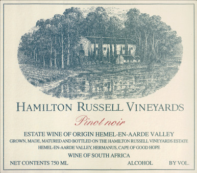 Hamilton Russell Pinot Noir Hemel-en-Aarde Valley 2019 - Woodland Hills ...