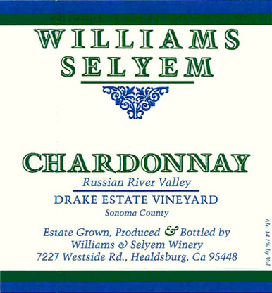 Williams-Selyem Chardonnay Russian River Valley Drake Estate Vyd 2020 ...