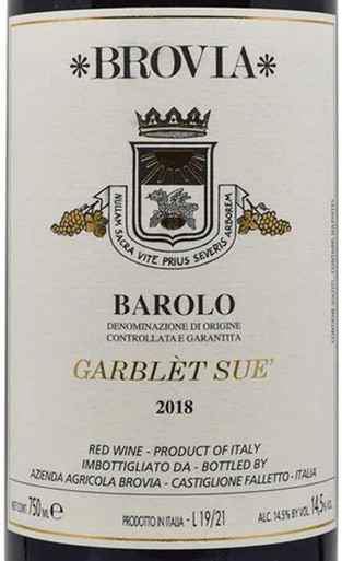 Brovia Barolo Garblèt Sue' 2018 - Woodland Hills Wine Company