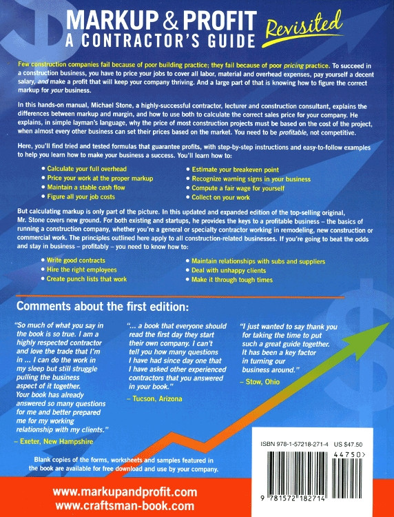 Markup & Profit: A Contractors Guide - 9781572182714 | Contractor Resource
