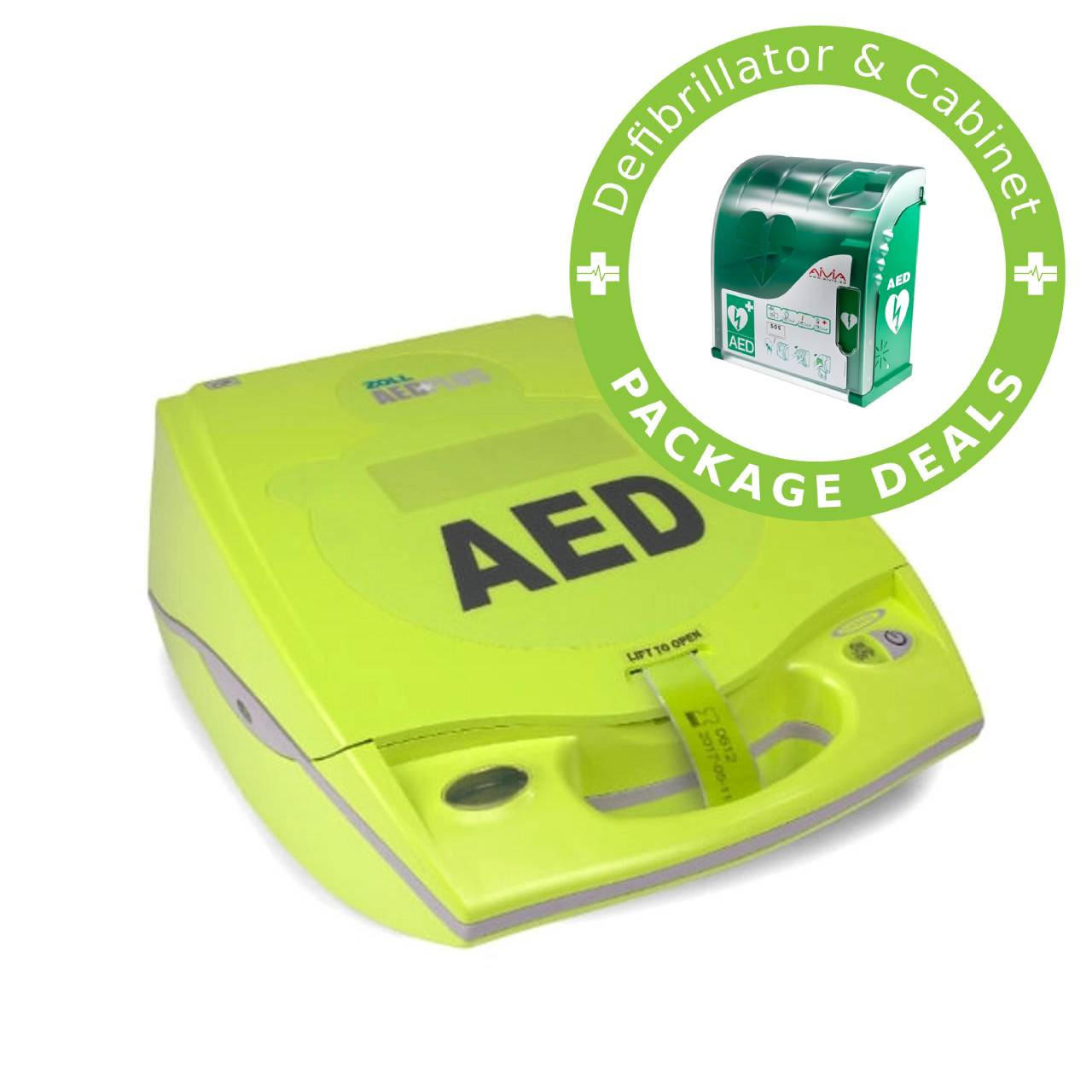 Zoll AED Plus Fully Automatic Defibrillator & Aivia Indoor Cabinet