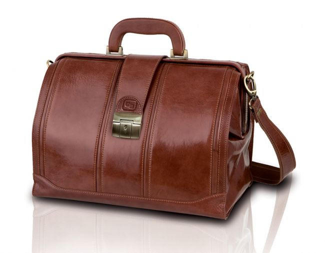 Elite Traditional Doctors Bag - Brown Leather
