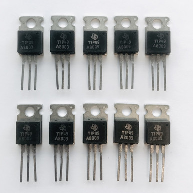 (PKG of 10) TIP49 NPN Power Transistor, 1A, 450V, Texas Instruments, TO ...