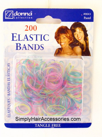 Donna Assorted Pastel Hair Elastics - 200 Pcs.