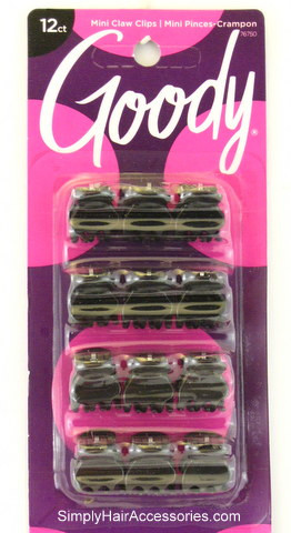 Goody Colour Collection Mini Black Claw Clips - 12 Pcs.