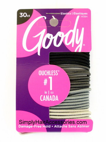 Goody Ouchless 2mm Assorted Hair Elastics - 30 Pcs.